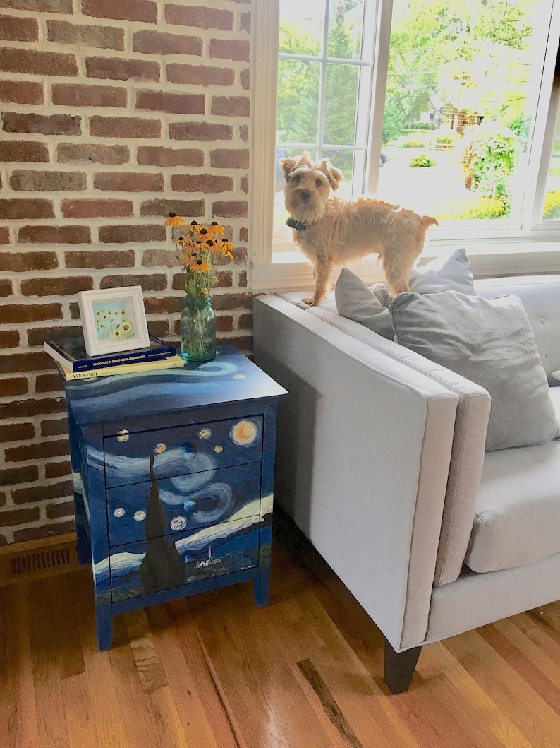 Starry Night Nightstand, Vincent Van Gogh Furniture, Masterpiece ...