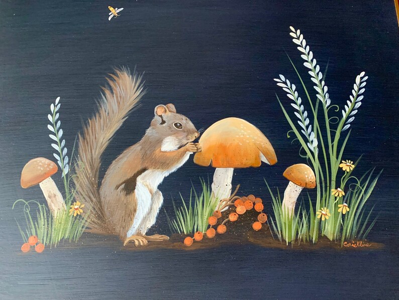 Squirrel End Table / Woodland Furniture /painted Furniture - Etsy