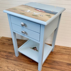 Beach End Table, Ocean End Table, Painted Beach Furniture, Coastal ...