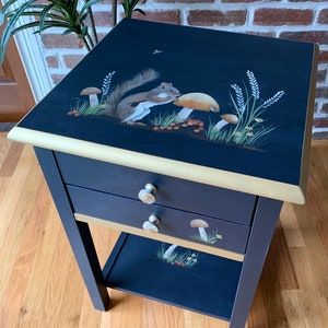 Squirrel End Table / Woodland Furniture /painted Furniture With ...