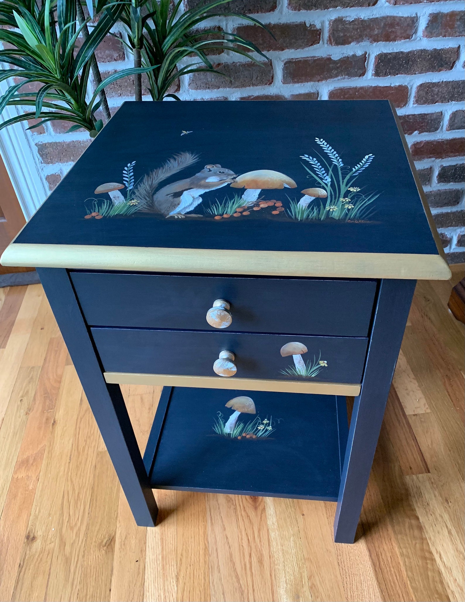Squirrel End Table / Woodland Furniture /painted Furniture - Etsy