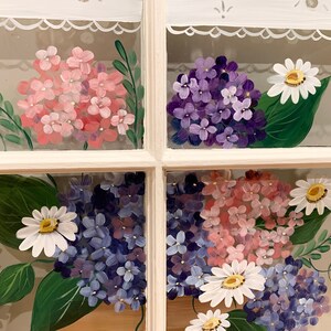 Painted Hydrangea Window, Hydrangeas Art, Old Painted Window - Etsy