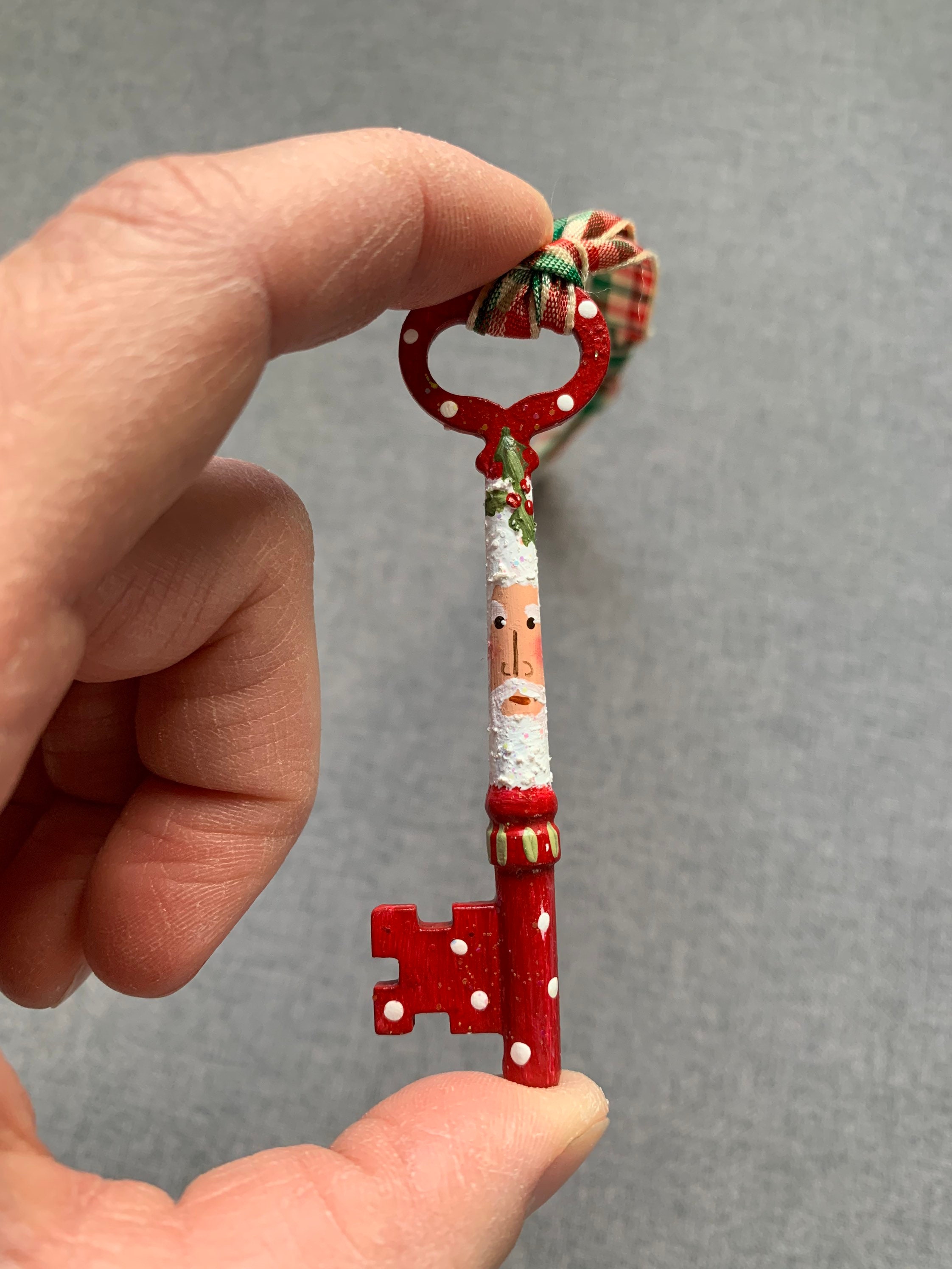 Santa Key Santa Ornament Old Skeleton Key Ornament Painted | Etsy