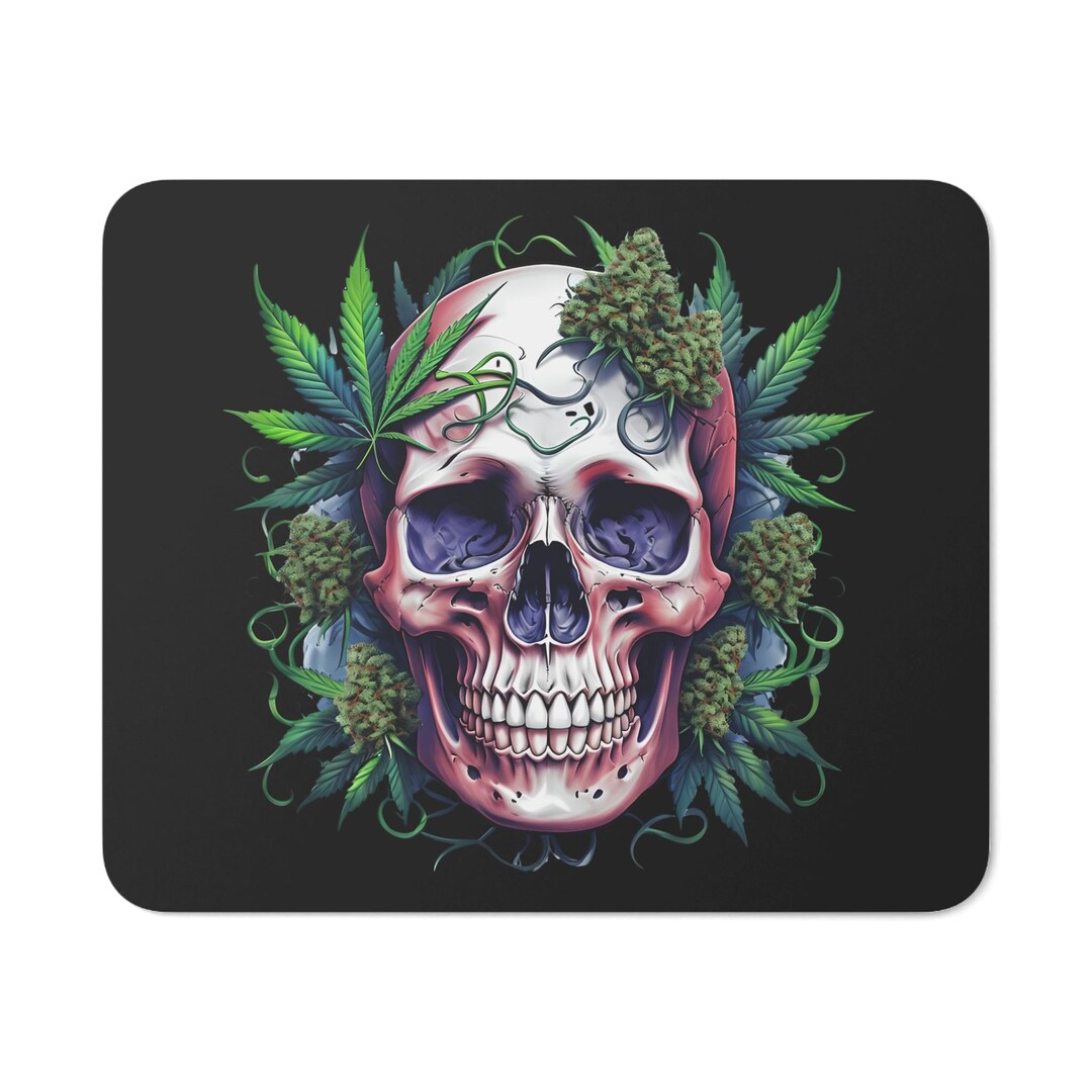 Skull & Weed Mouse Pad - Unique Desk Accessory for Home Office, Gamer ...