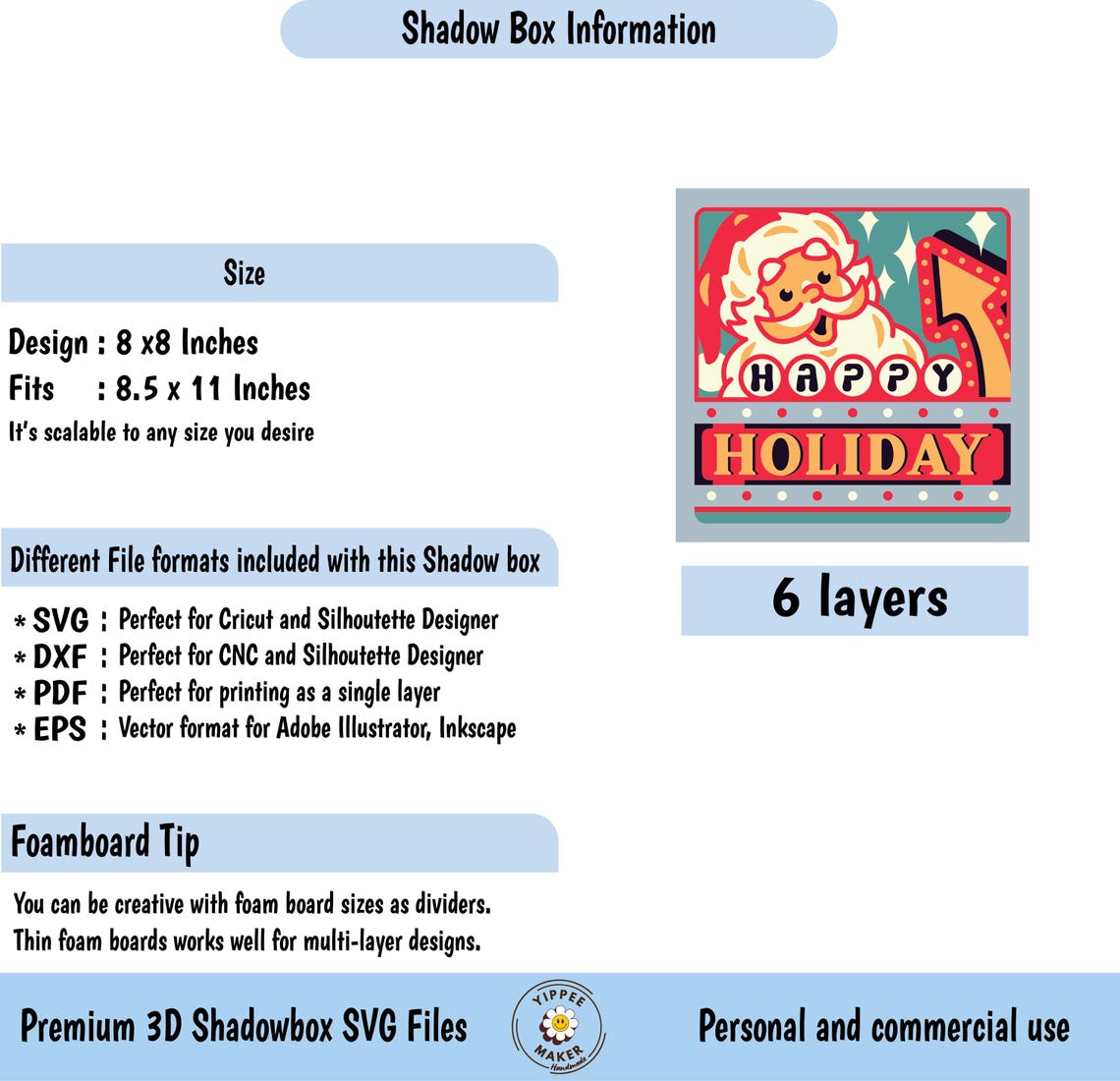 3D Santa Shadow Box - Christmas Shadow Box SVG Christmas Layered ...