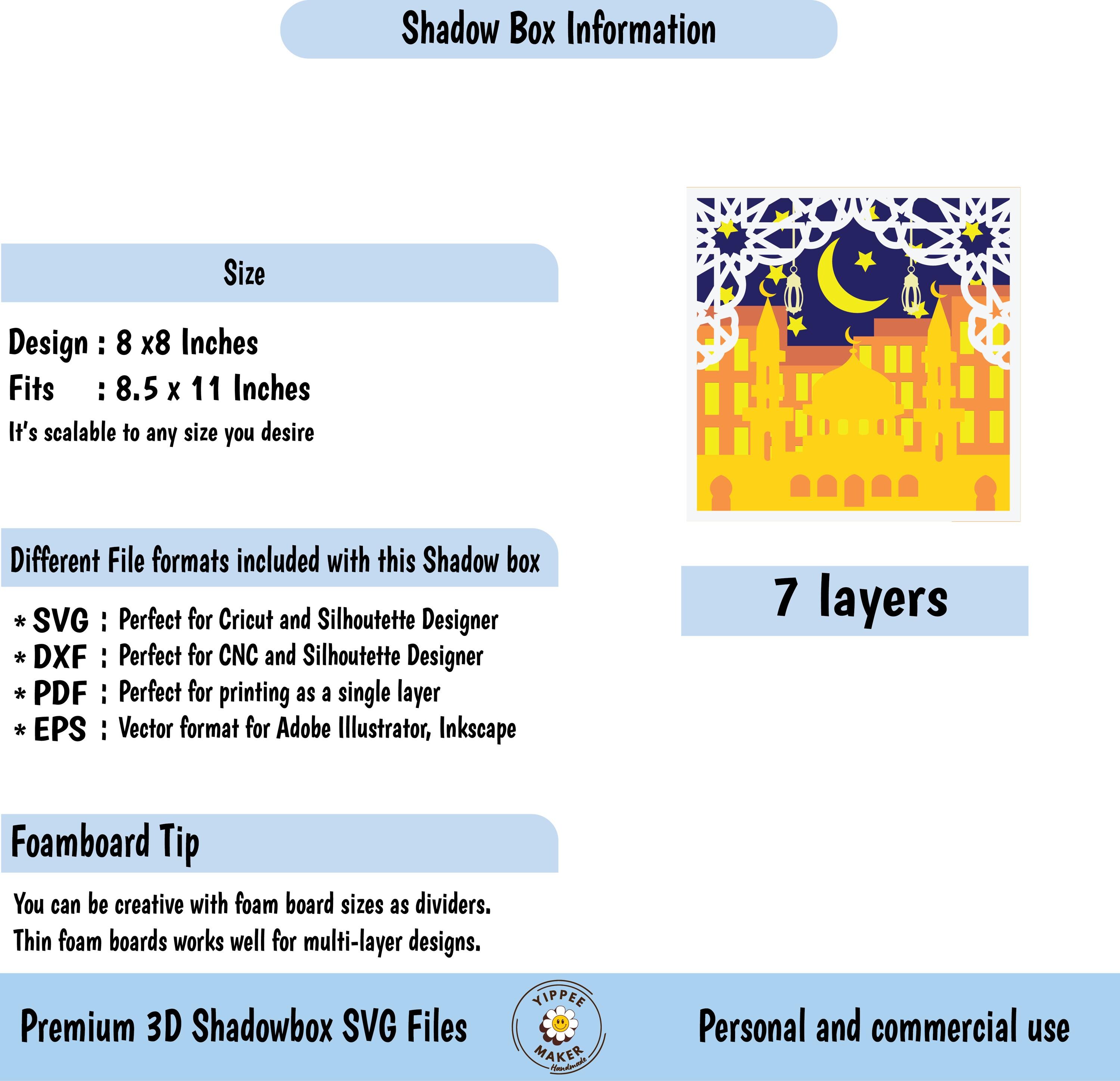 3D Mosque Shadow Box - Islam Shadow Box SVG Eid Ramzan Ramadan Layered ...