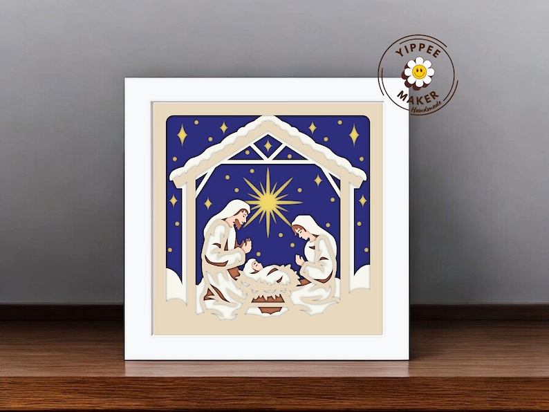 3D Nativity Scene Shadow Box: Layered Papercut SVG (digital Download ...