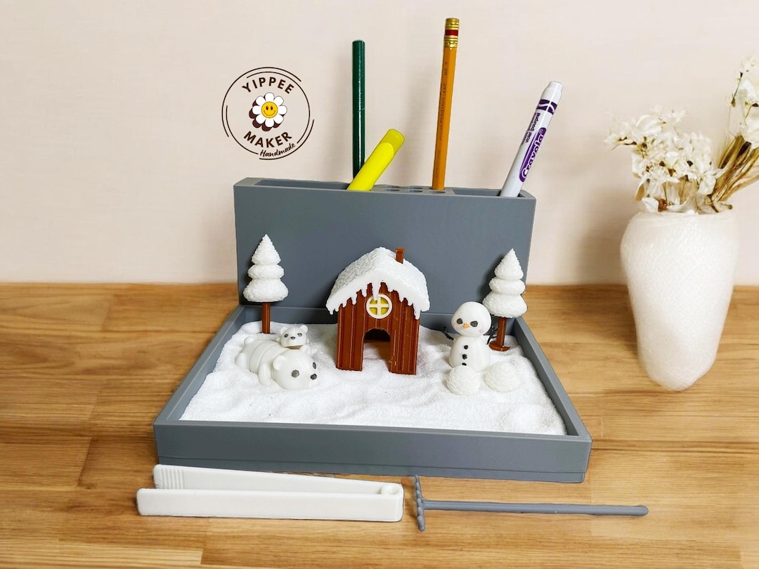 Winter Panda Zen Garden Desk Organizer: DIY Sand Garden Kit - Etsy