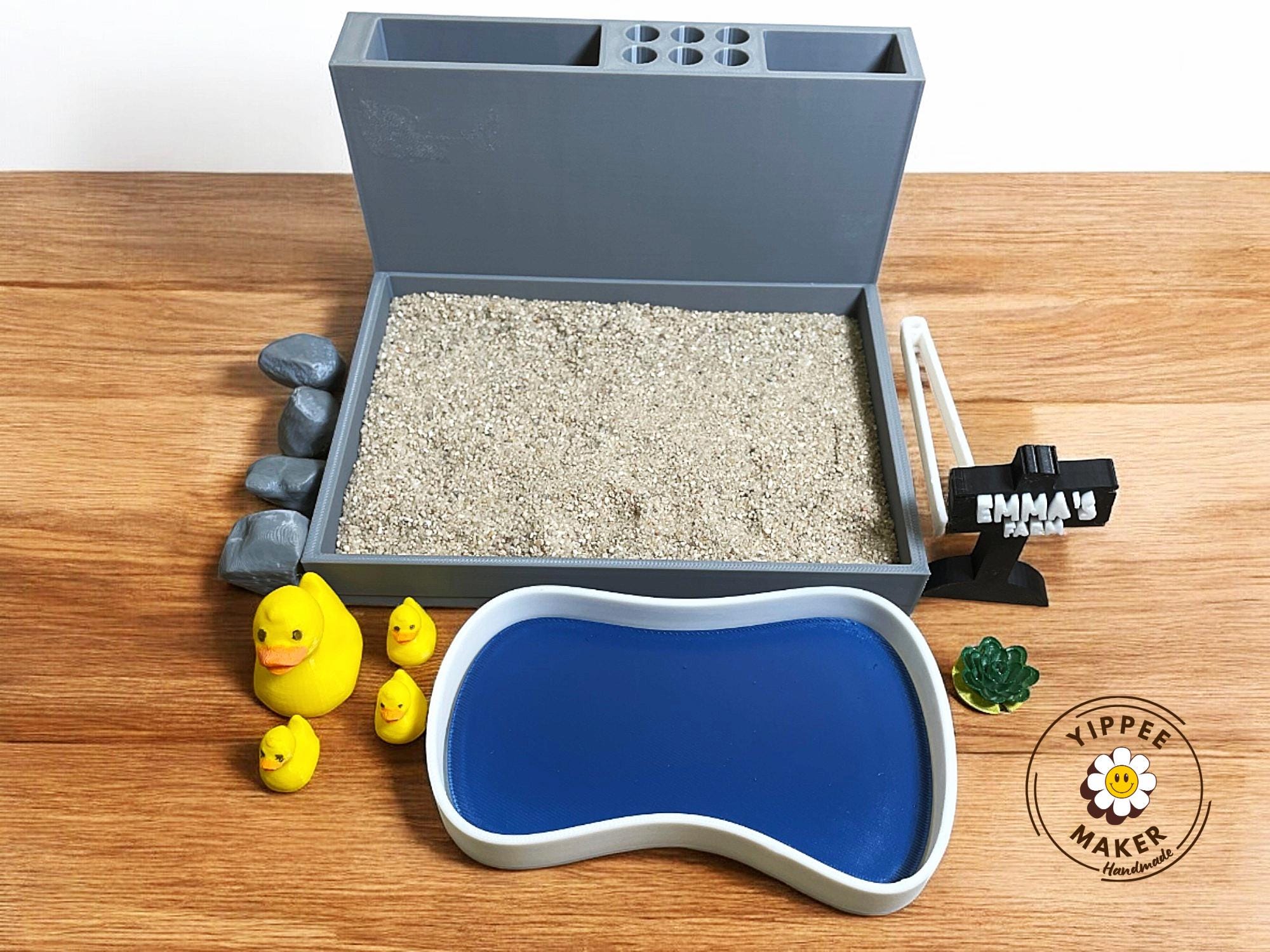 Duck Zen Garden Desk Organizer - Desk Accessory Sand Garden DIY Kit ...