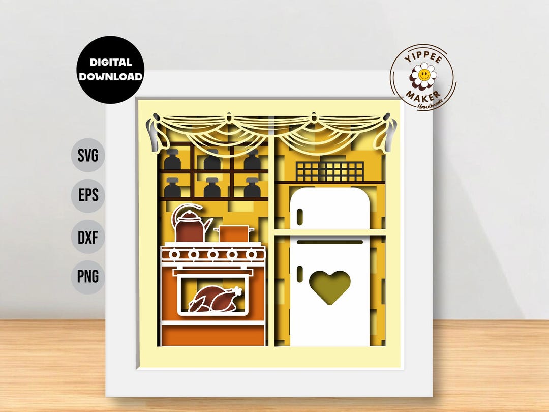 3D Kitchen Shadow Box - Cooking Baking Themed Gift for Women Cricut ...