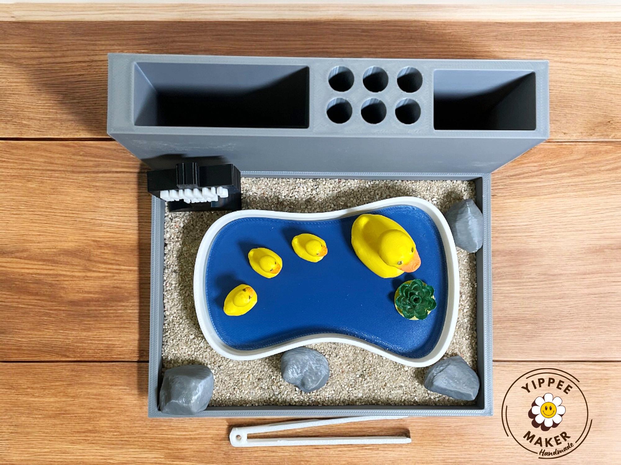 Duck Zen Garden Desk Organizer - Desk Accessory Sand Garden DIY Kit ...
