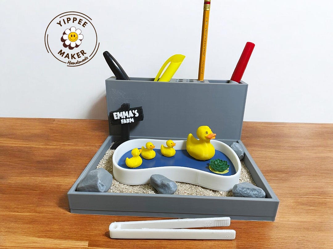 Duck Zen Garden Desk Organizer - Desk Accessory Sand Garden DIY Kit ...