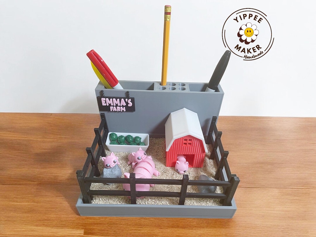 Pig Zen Garden Desk Organizer: Farm DIY Kit, Fidget Toy - Etsy