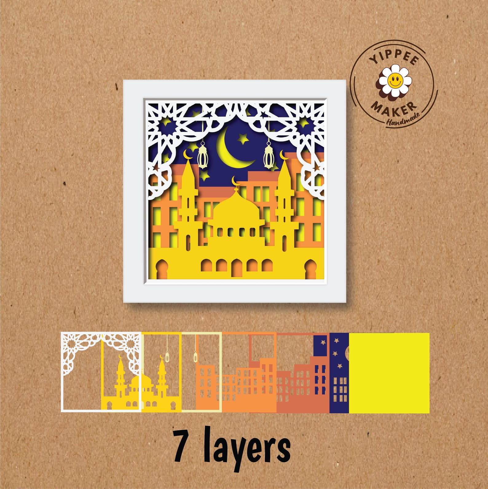 3D Mosque Shadow Box - Islam Shadow Box SVG Eid Ramzan Ramadan Layered ...