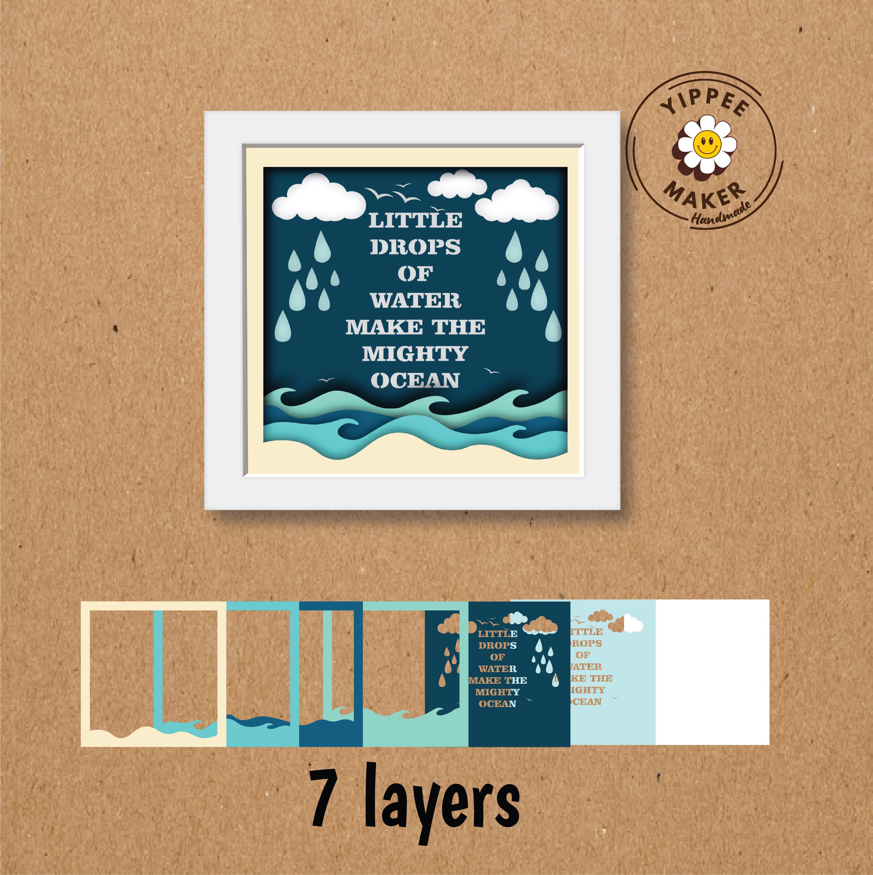 Motivational Quotes Shadow Box - Little Drops of Water Living Room ...