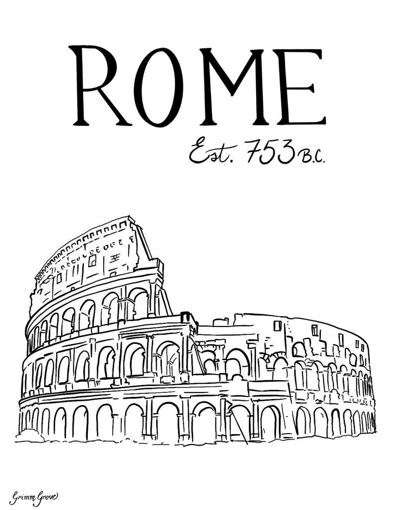 Rome Black & White - Etsy