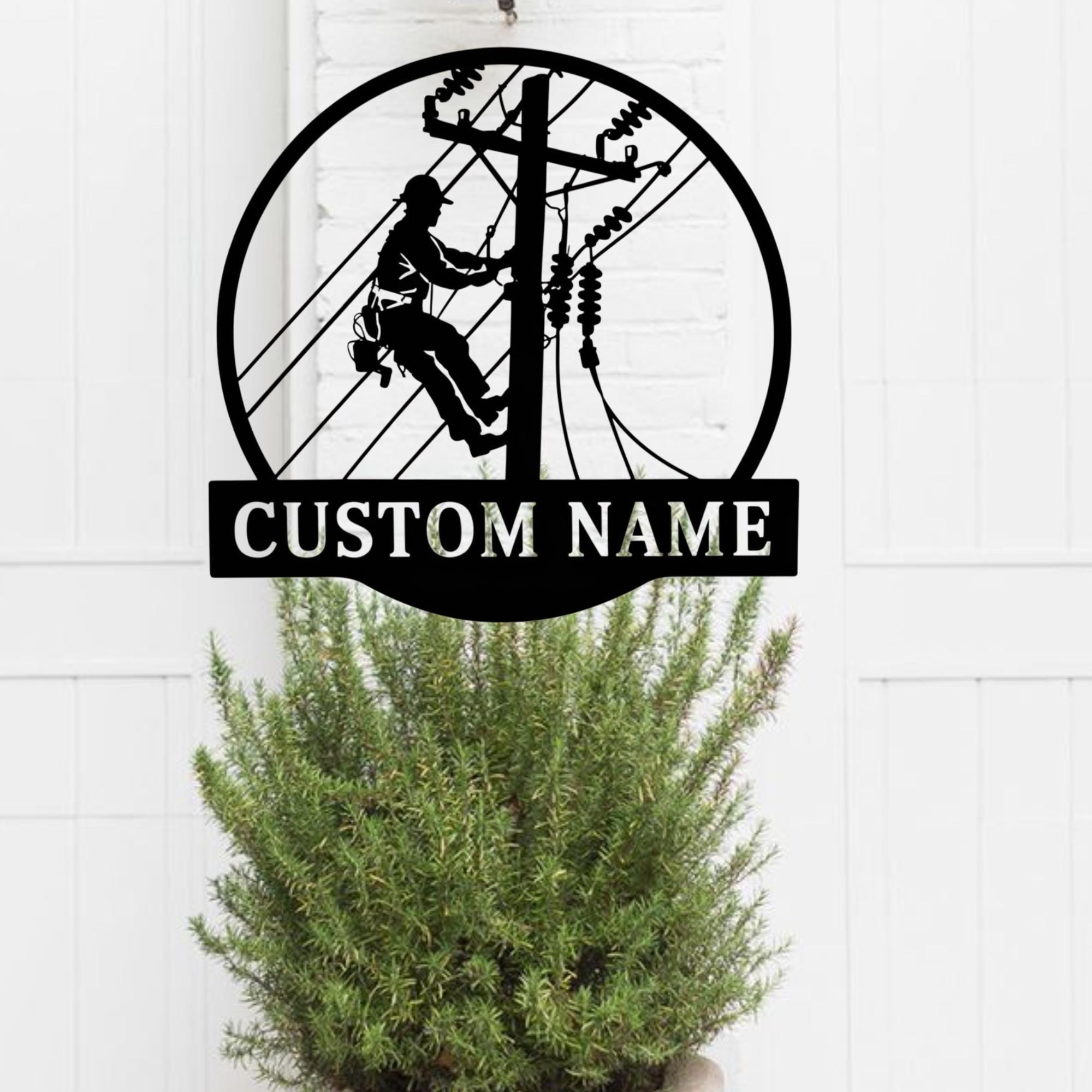 Personalized Lineman Sign Metal Wall Sign-personalized Lineman Sign ...