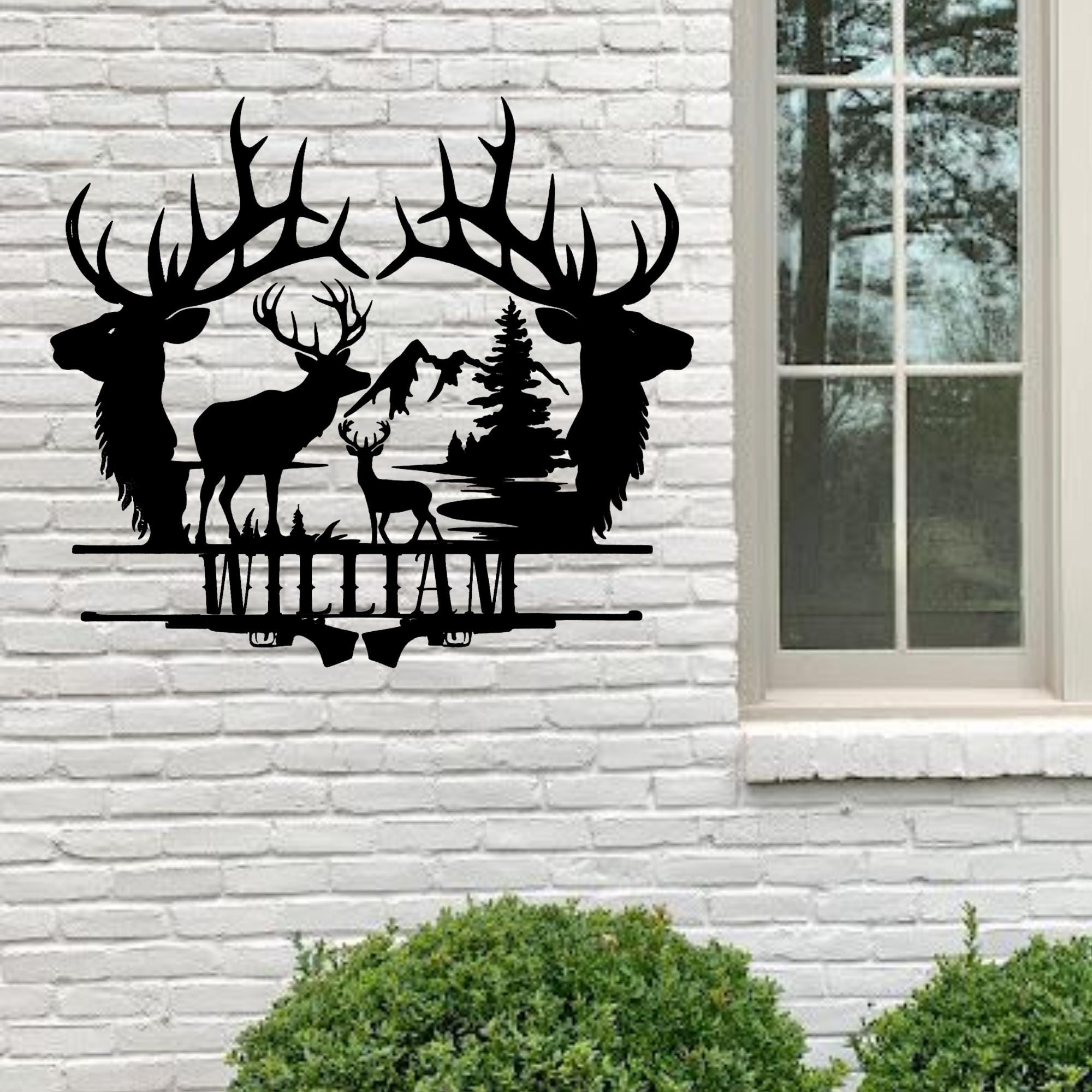 Personalized Oval Deer Metal Cabin Sign | Outdoor Hunting | Deer Hunter ...