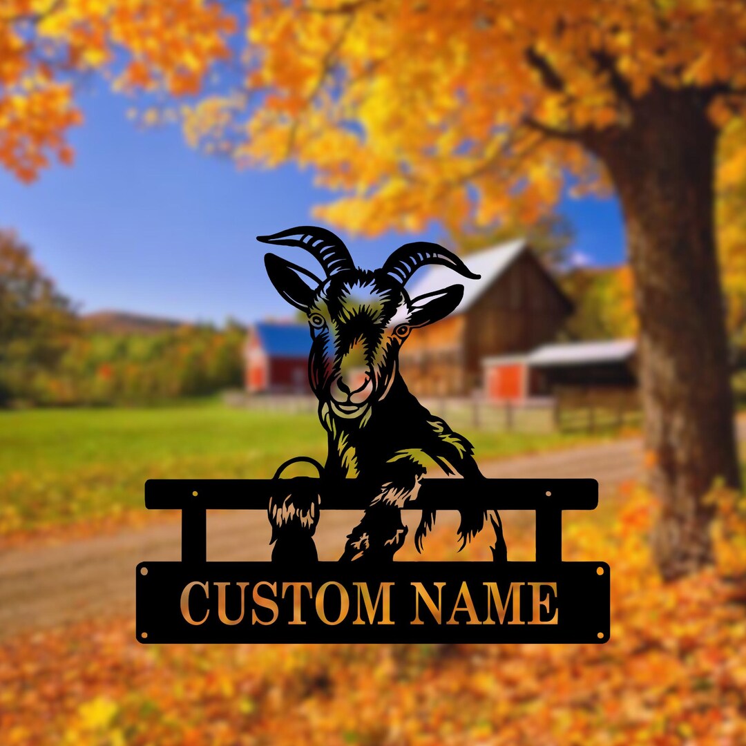 Custom Goat Metal Wall Signs-personalized Goat Metal Wall Art-goat ...