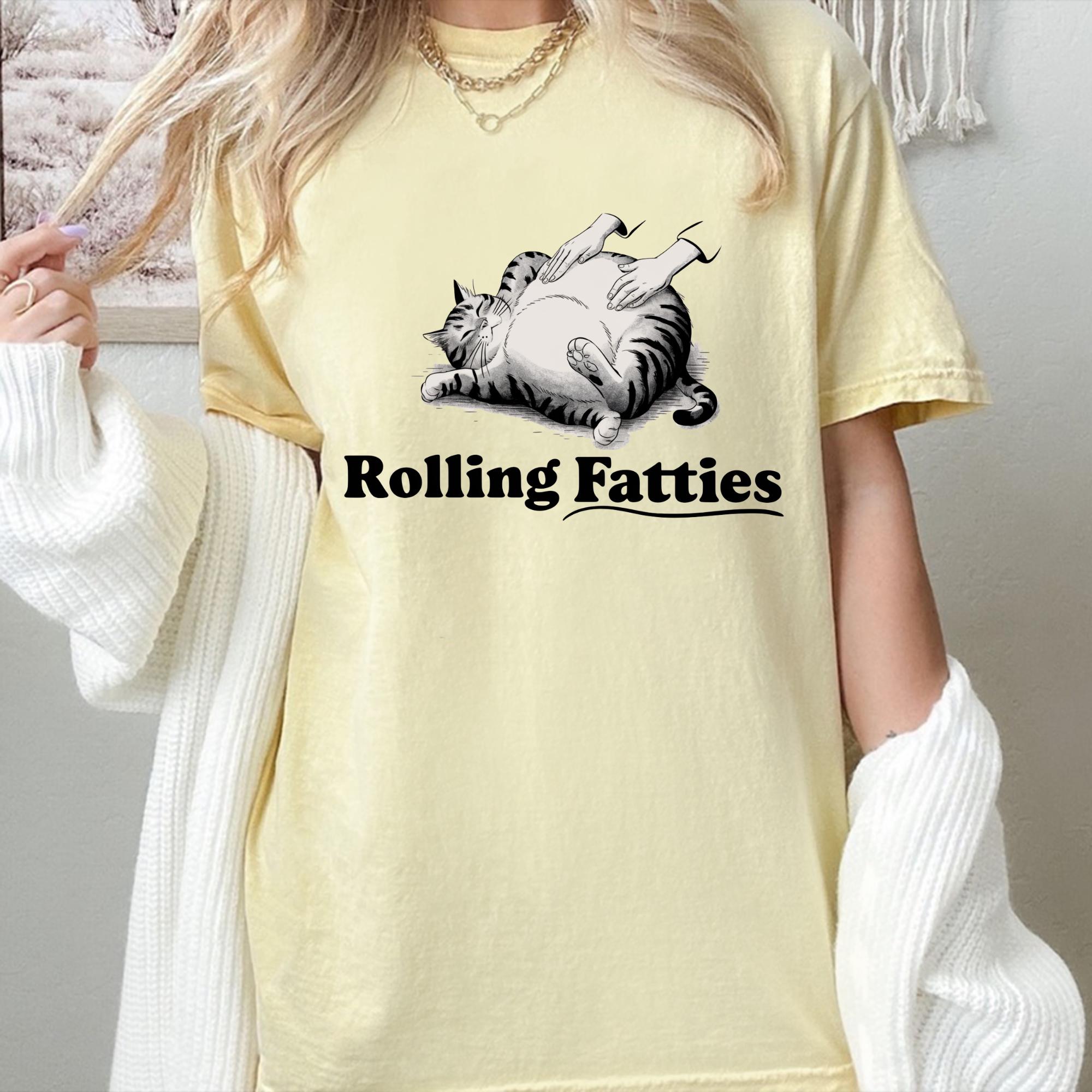 Funny Rolling Fatties Cat PNG Funny Cat Graphic Digital Instant Cat ...