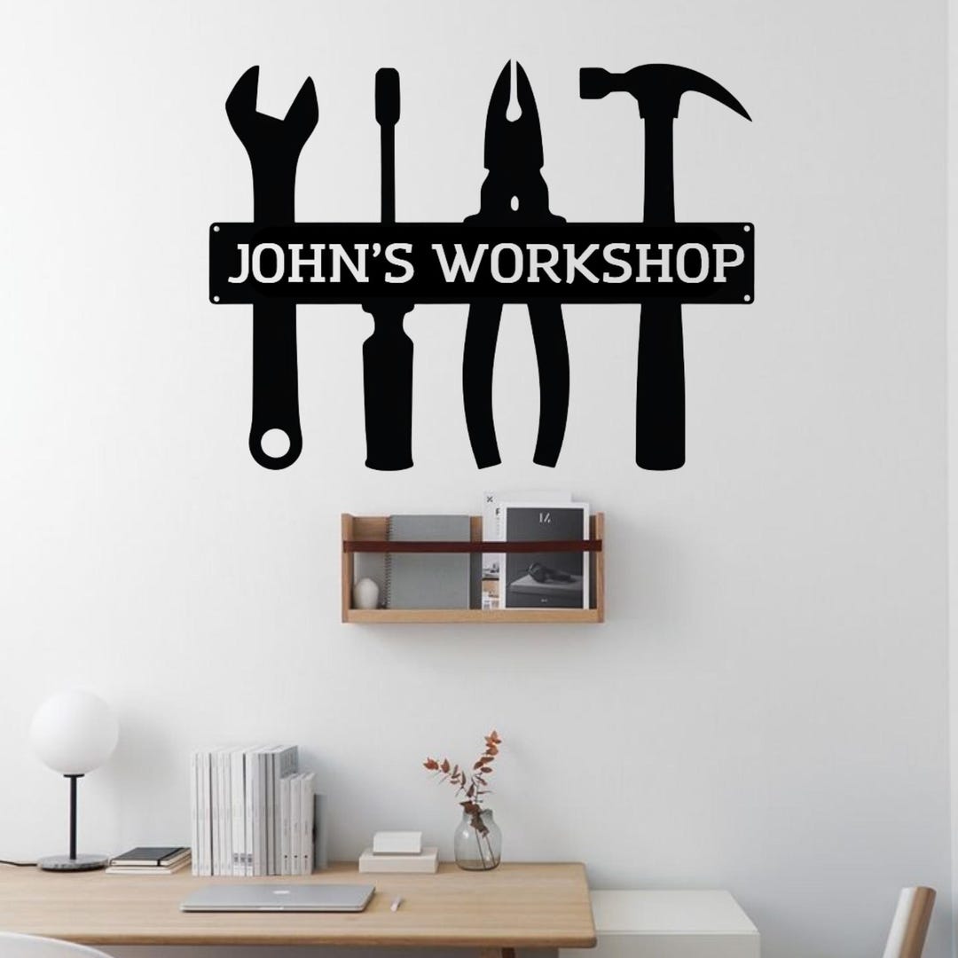 Custom Metal Shop Sign Workshop Sign for Him Gifts for Him Gifts for ...