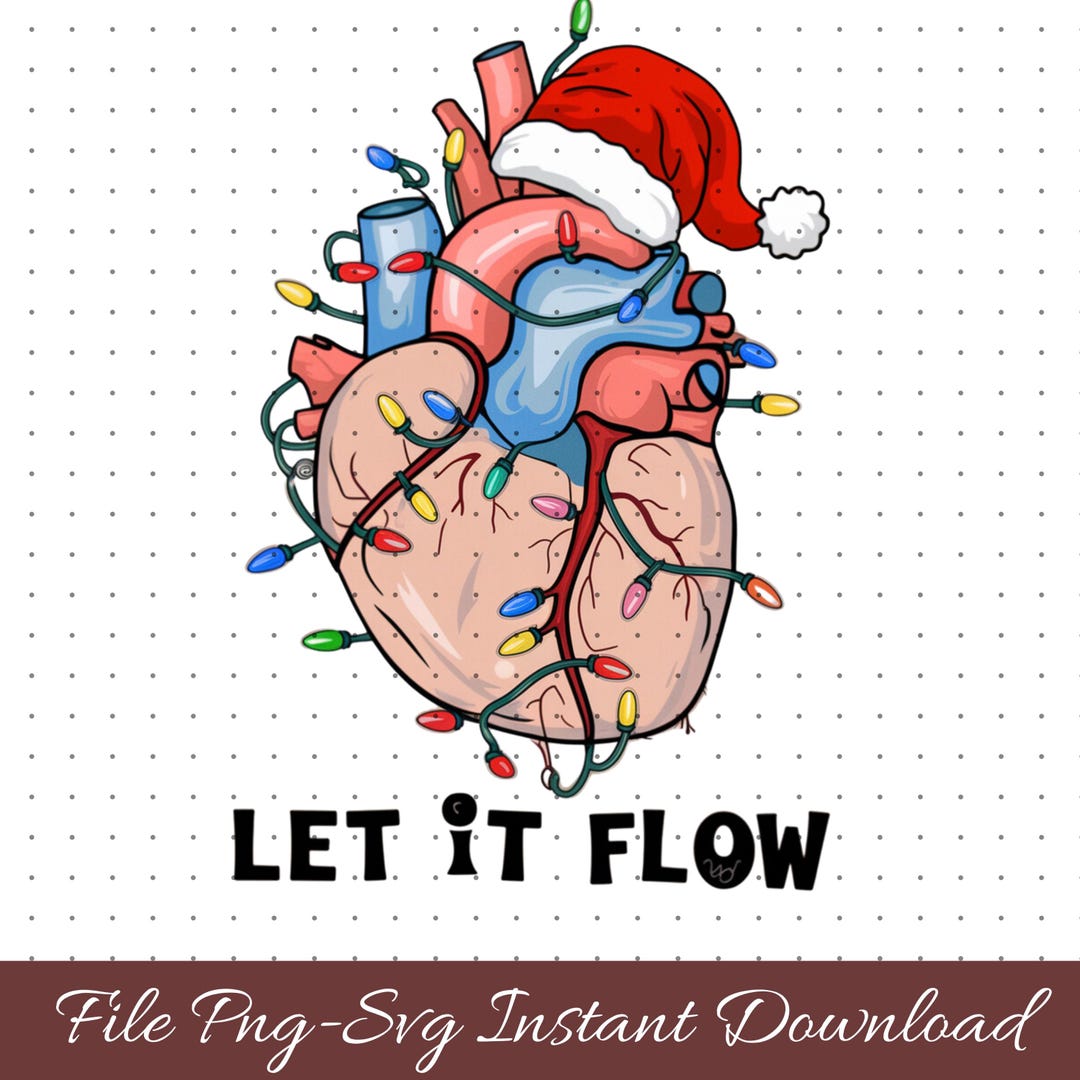 Cardiologist Christmas PNG, Let It Flow, Cardiac Nurse Christmas ...