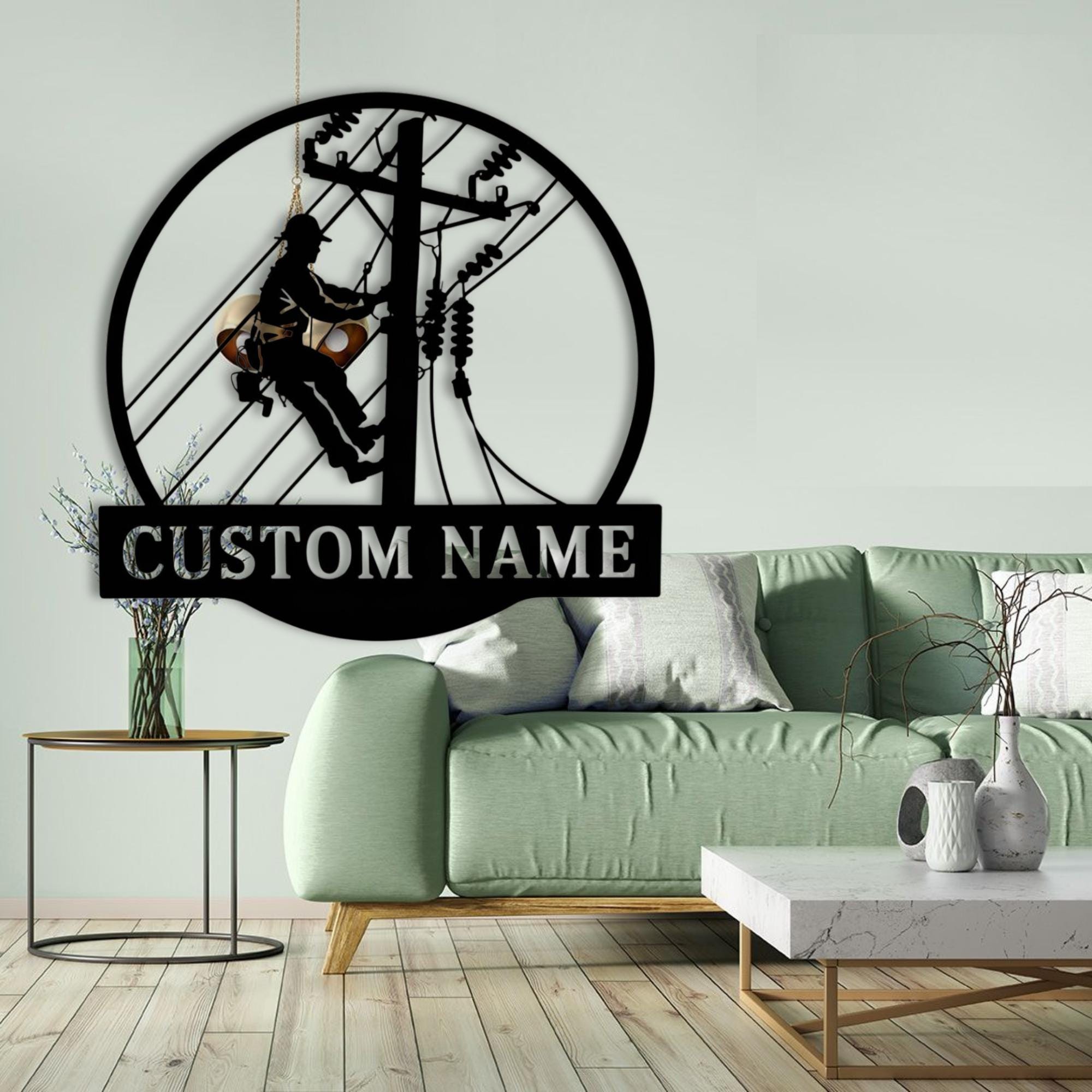 Personalized Lineman Sign Metal Wall Sign-personalized Lineman Sign ...
