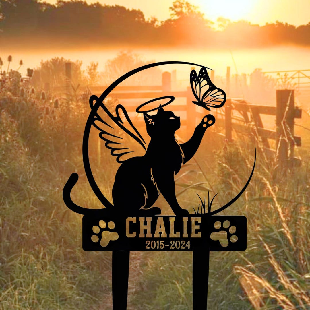 In Loving Memory of Cat Memorial Plaque Sign, Cat Cemetery Sign, Cat ...