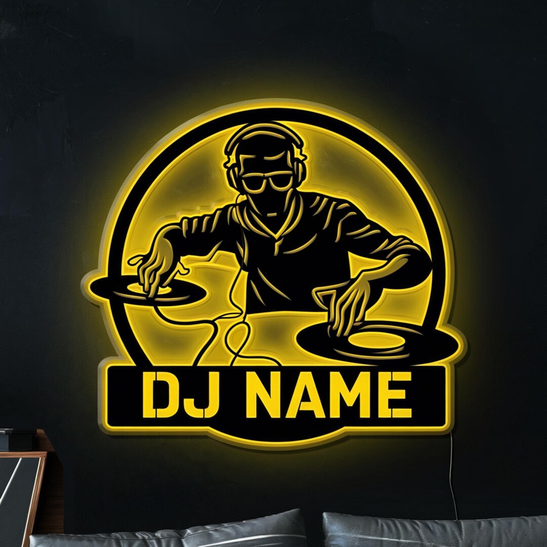 Custom DJ Metal Sign With LED Light, DJ Player Metal Sign, Music Lovers ...
