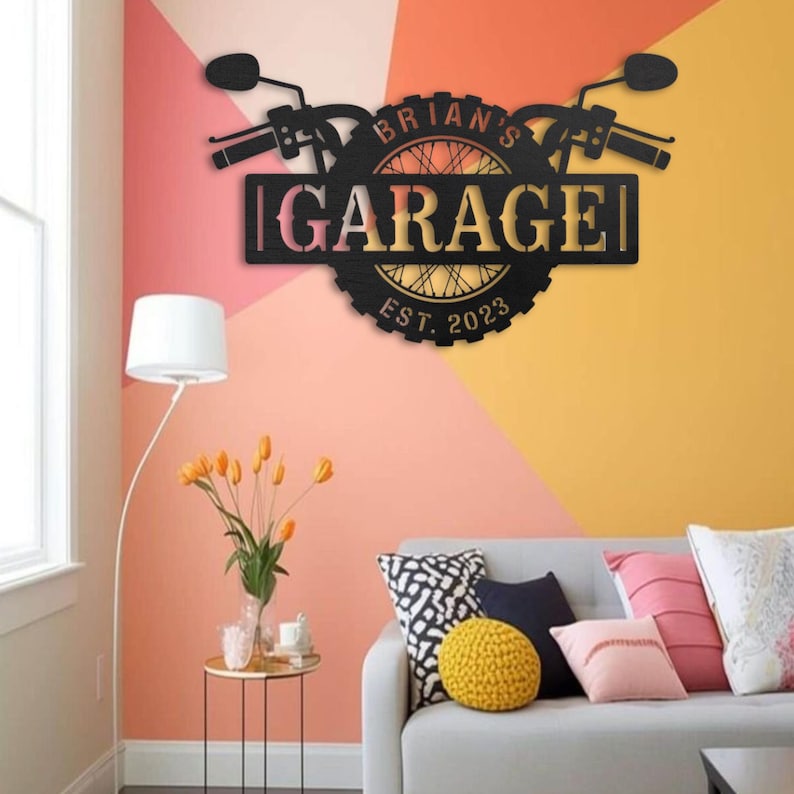 Custom Motorcycle Garage Sign,personalized Metal Art,metal Garage Sign ...