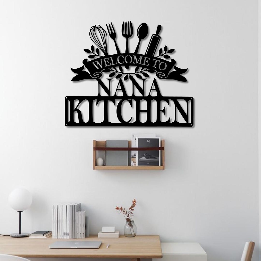 Custom Nana's Kitchen Metal Sign Personalized Kitchen Signs Kitchen ...