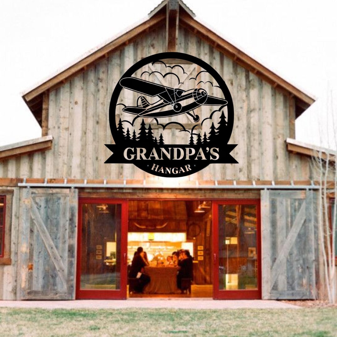 Airplane Hangar Sign,personalized Pilot Name Sign,custom Aviation Lover ...