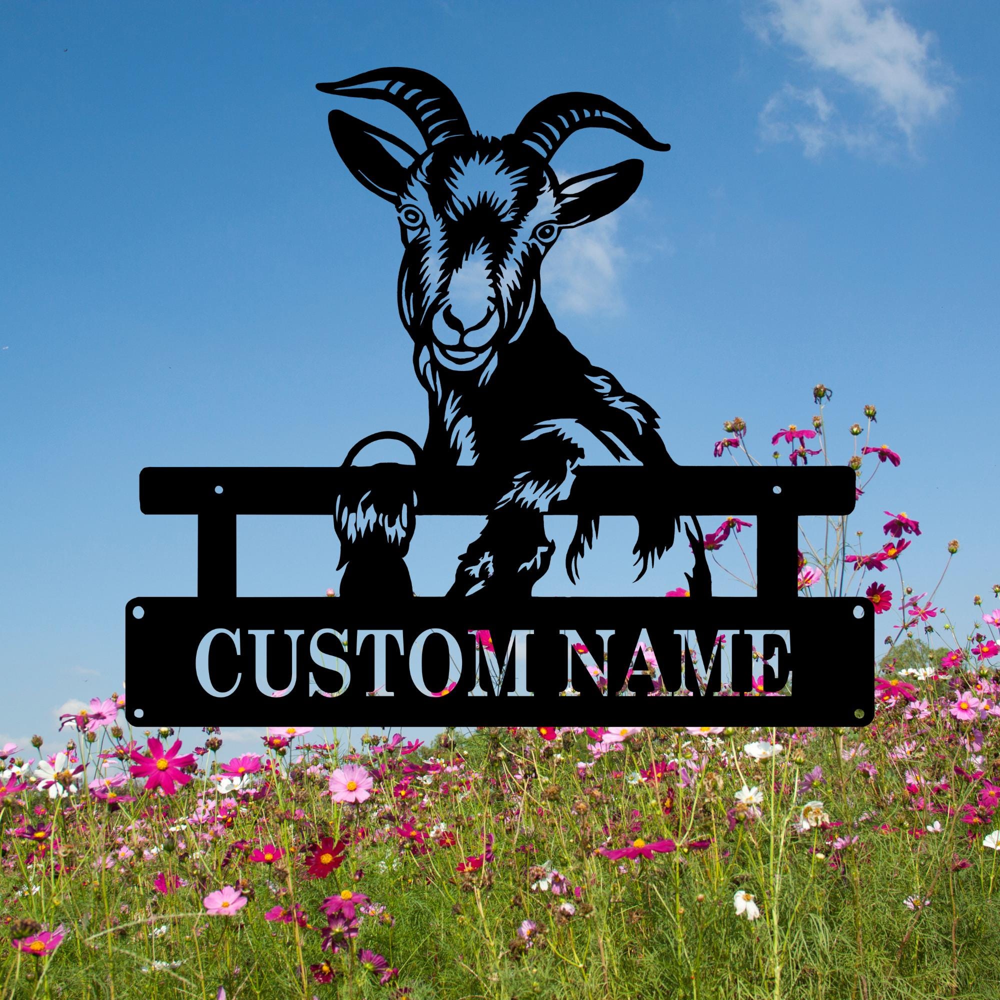 Custom Goat Metal Wall Signs-personalized Goat Metal Wall Art-goat ...