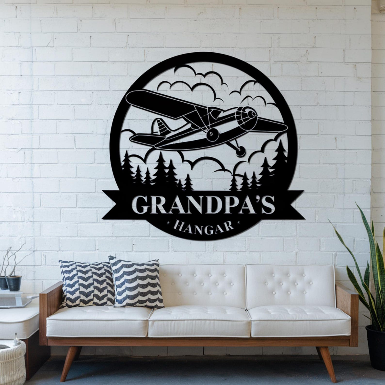 Airplane Hangar Sign,personalized Pilot Name Sign,custom Aviation Lover ...