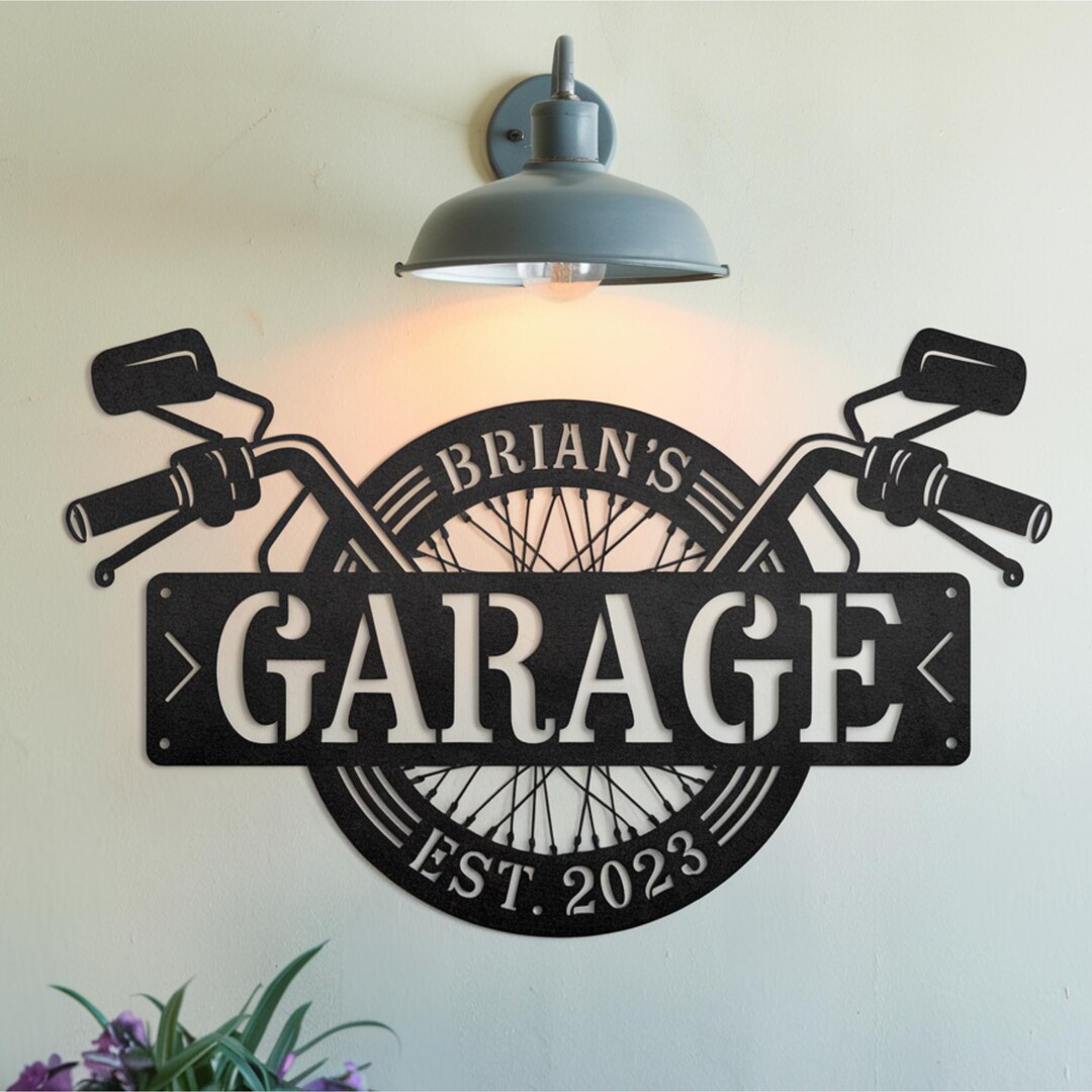 Custom Motorcycle Garage Sign,personalized Metal Art,metal Garage Sign ...
