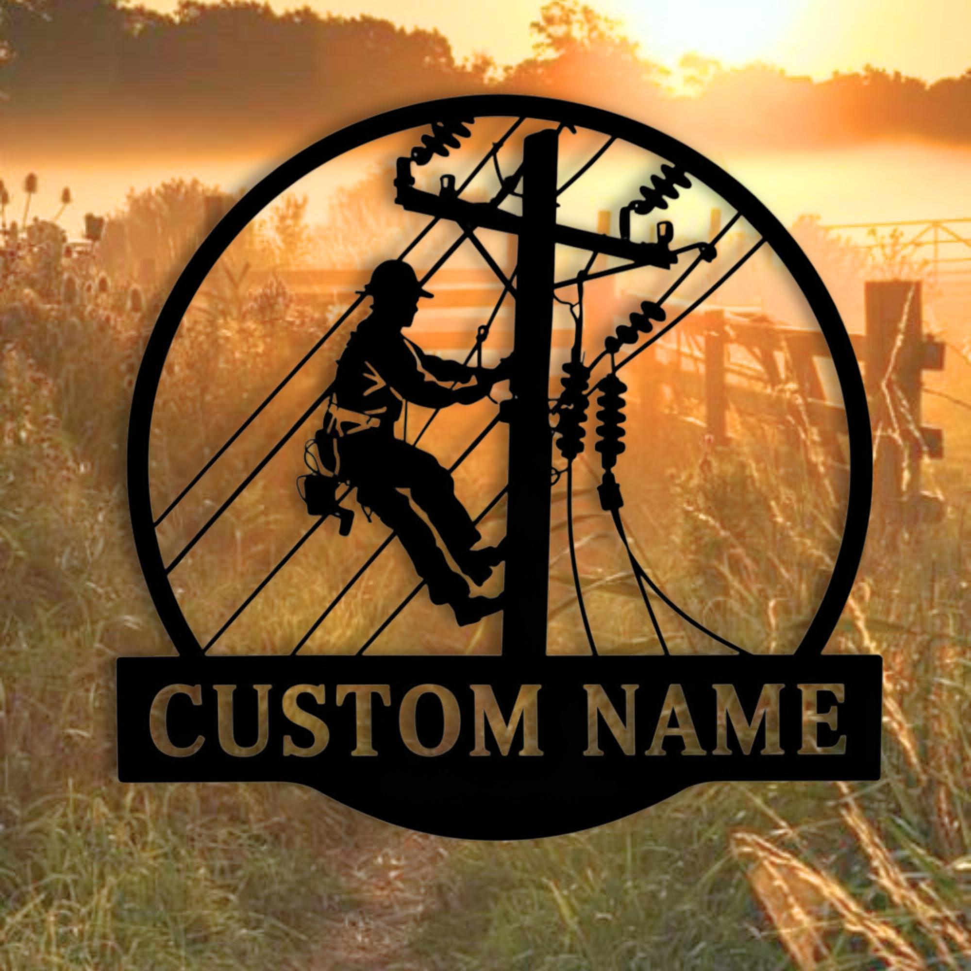 Personalized Lineman Sign Metal Wall Sign-personalized Lineman Sign ...