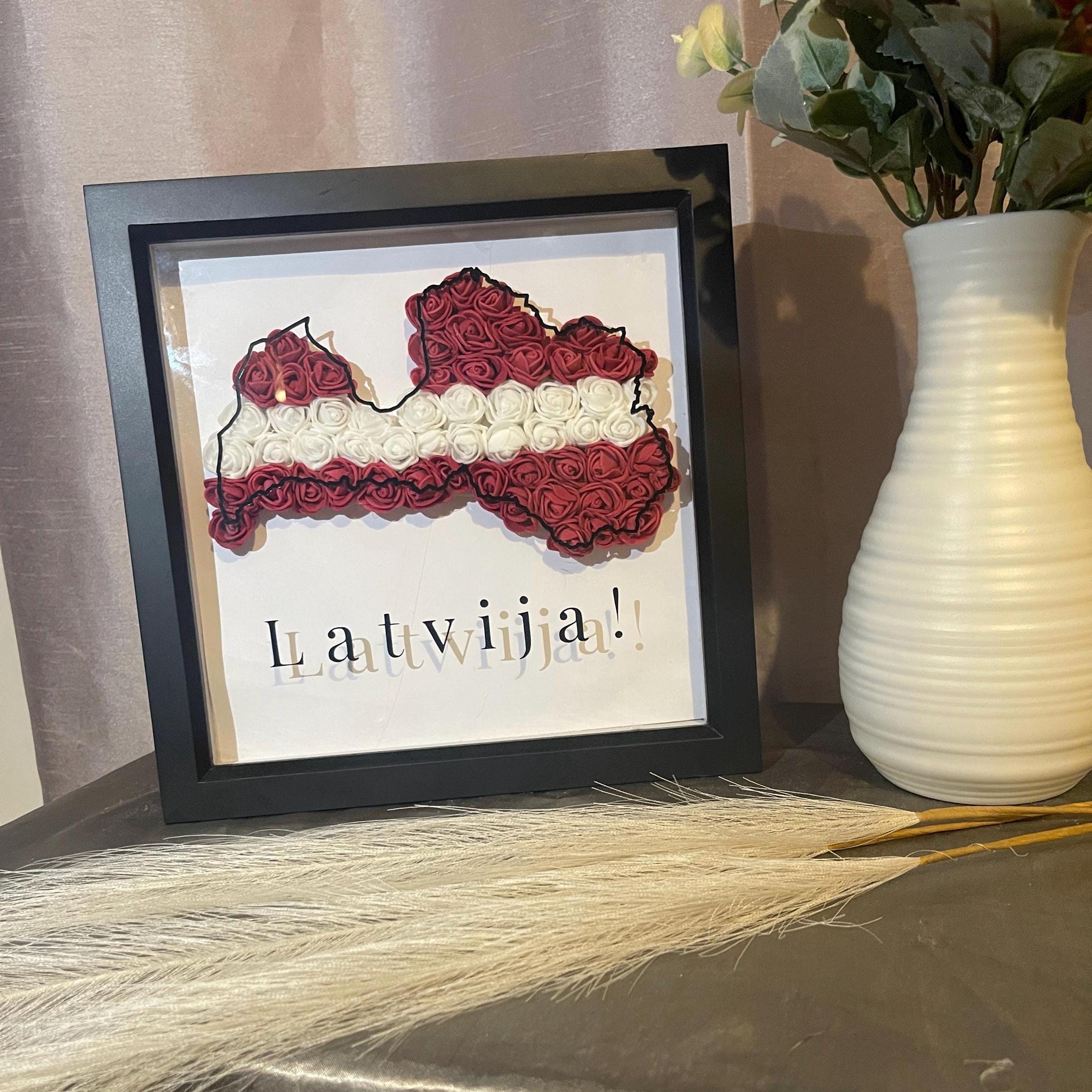 Map Shadow Box Personalised Frame Sentimental Wall Decor Latvia/latvija ...