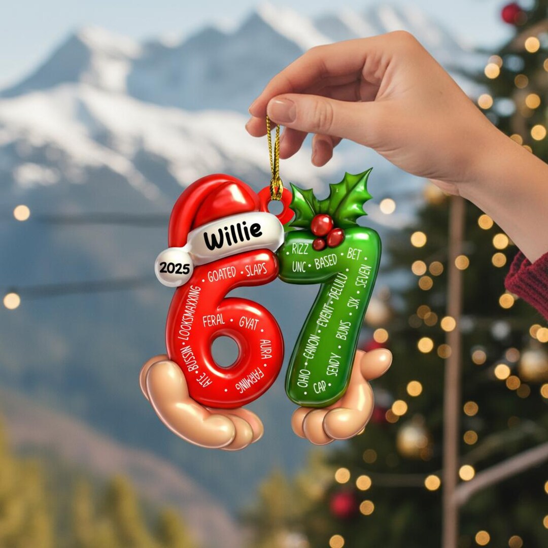 Personalized 67 Ornament 2025, Gen Z Slang Six Seven Number Decor ...