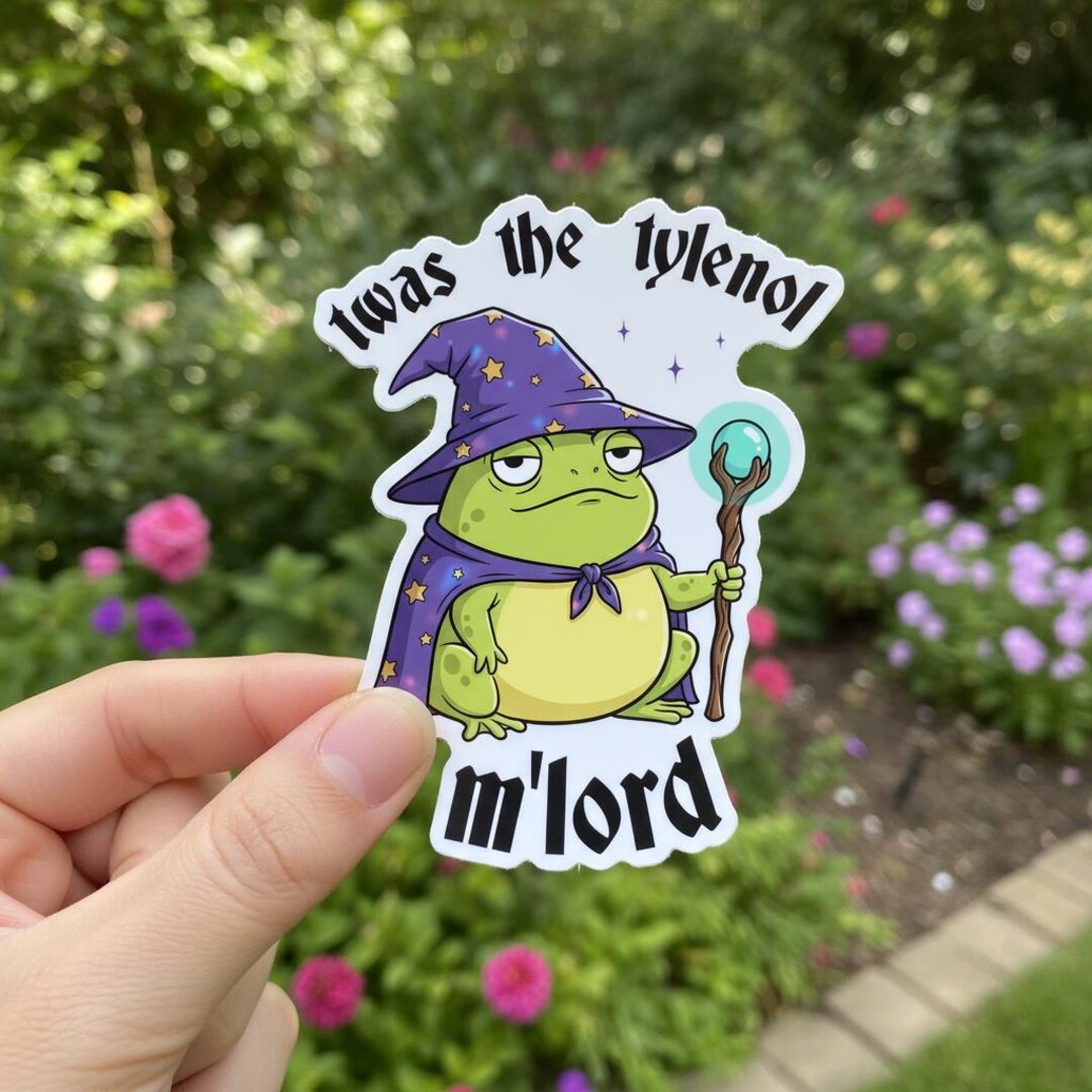Twas the Tylenol M'lord Frog Meme Sticker - Etsy