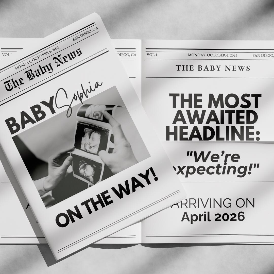 Baby Announcement Newspaper Pregnancy Announcement Newspaper Baby ...
