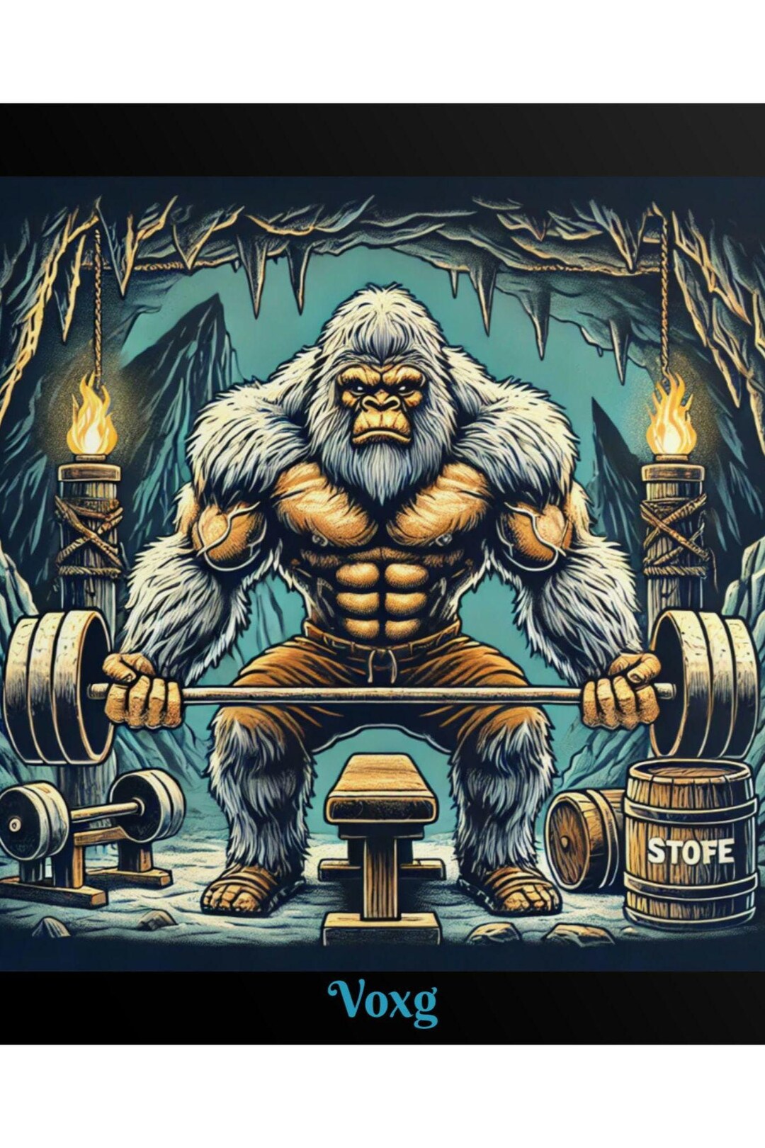 Motivational Yeti Gym Poster, Home Gym Wall Art, Fitness Decor ...