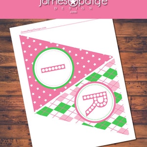 INSTANT DOWNLOAD: Preppy Tennis Themed Birthday Banner - "happy ...