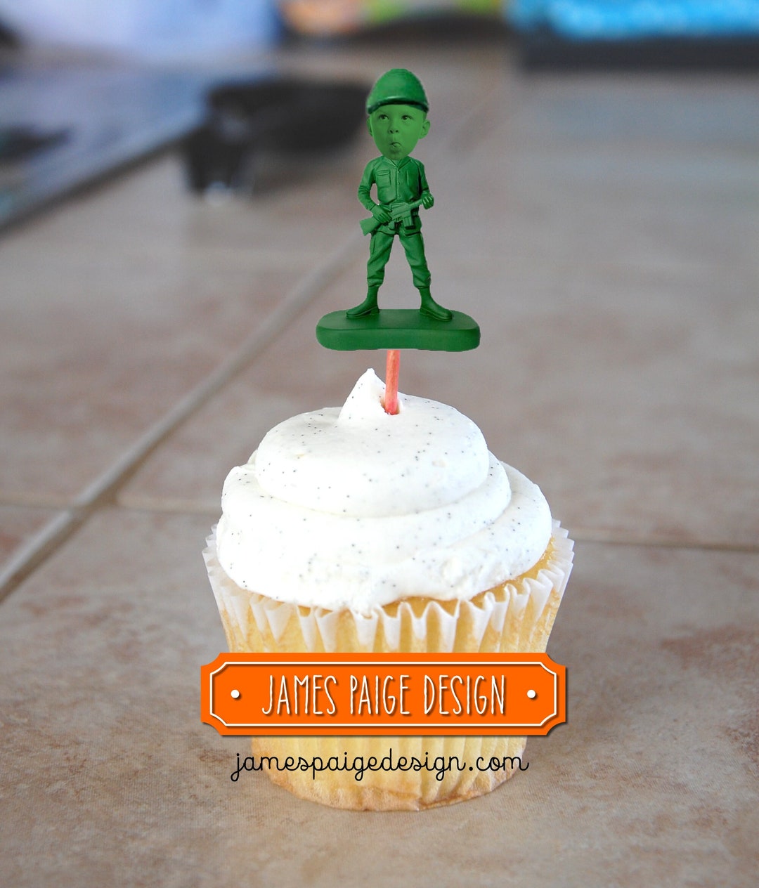 Green Army Soldier Man Photo Face Cupcake Toppers - Digital File - Etsy