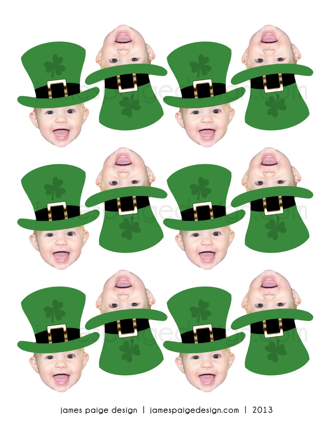 St. Patrick's Day Leprechaun Hat Photo Cupcake Toppers - Etsy