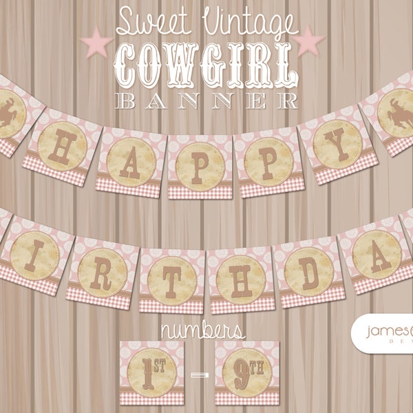 Western Cowgirl Birthday Banner - Etsy