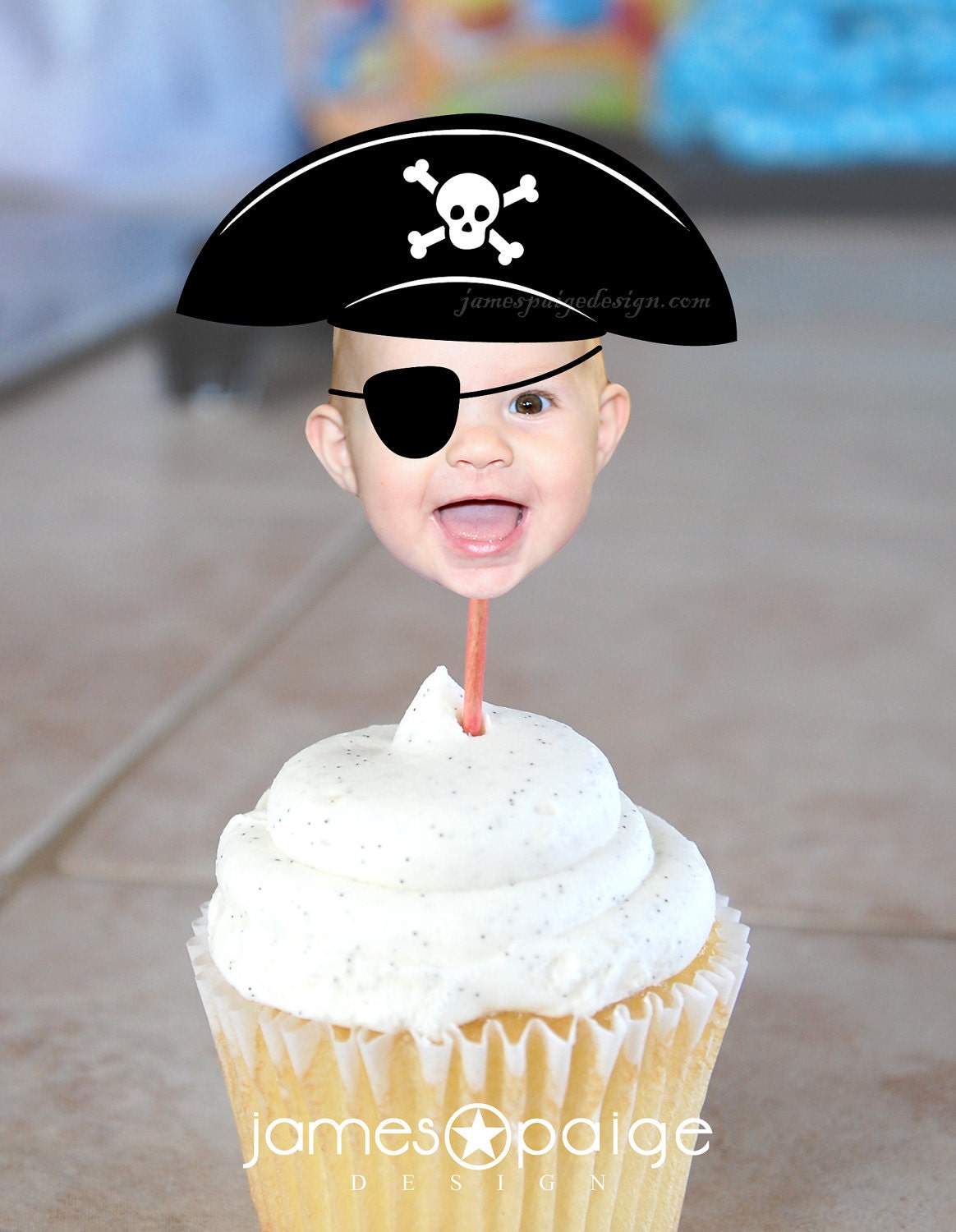 DIY Pirate Hat Photo Cupcake Toppers digital File | Etsy