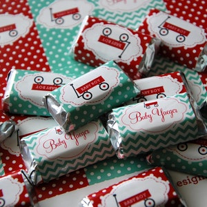 Red Wagon Baby Shower Mini Chocolate Bar Wrappers - Print at Home - Etsy