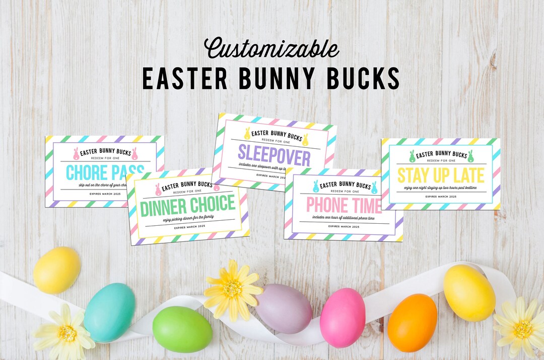 Create Your Own Easter Coupons, Easter Bunny Bucks, Printable Easter ...