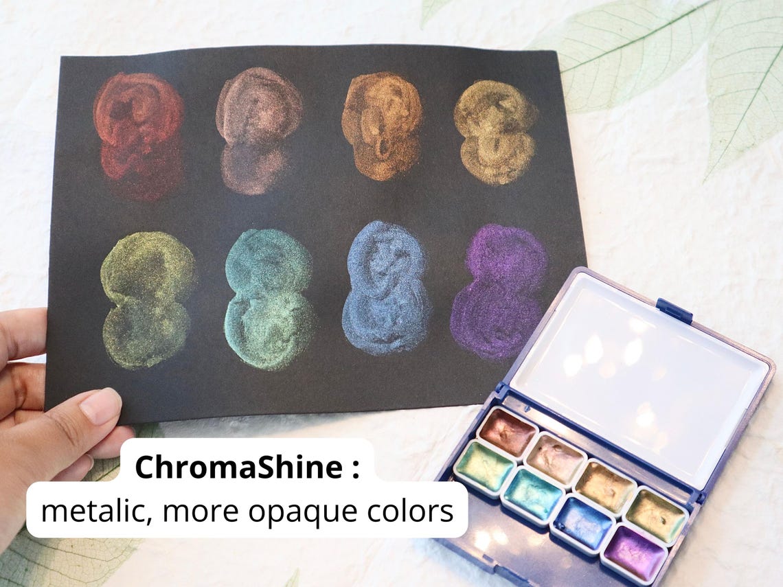 HB Iridescent Watercolor Set – Chromashine / Chromapearl – 8 Colors in ...