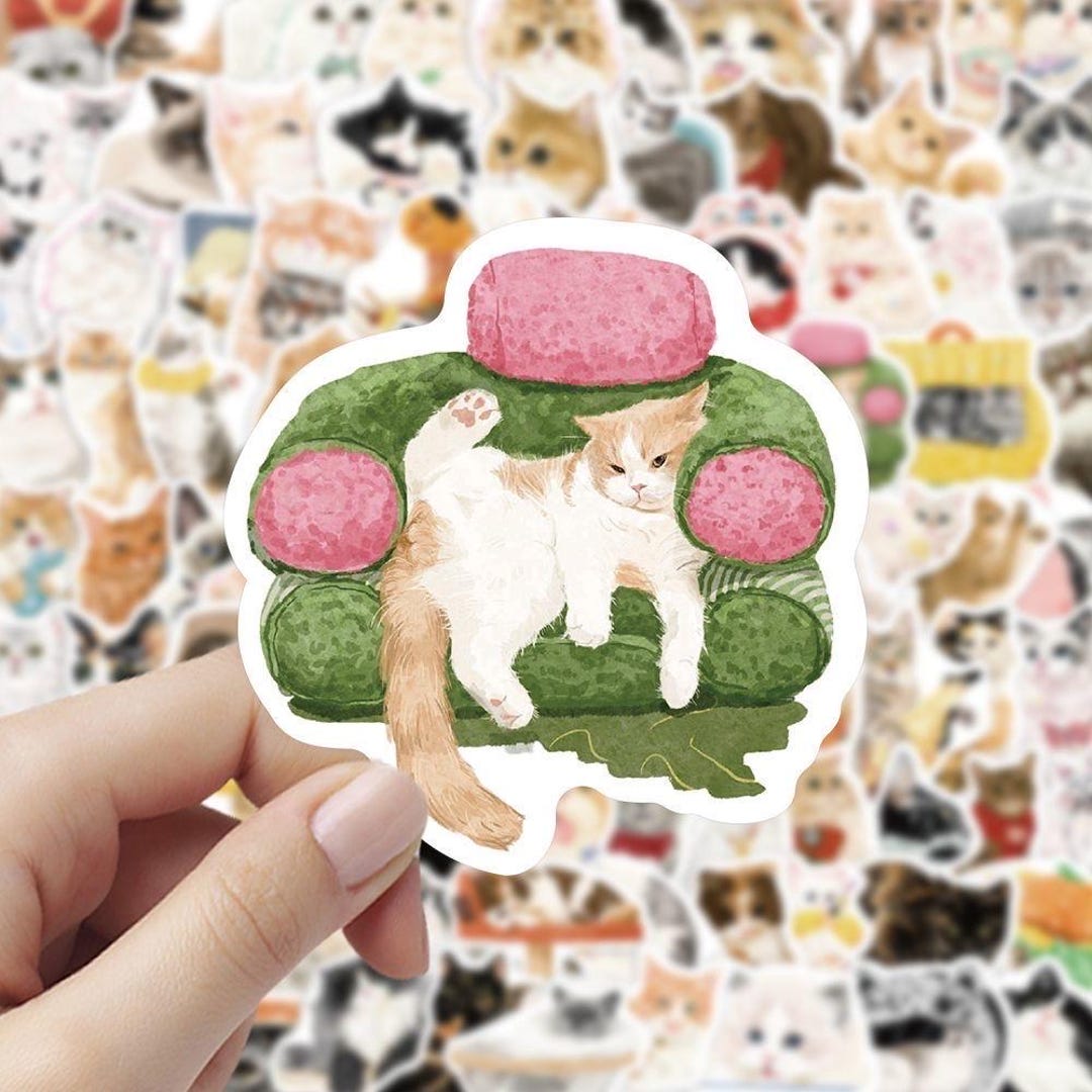 100 Styles Cat Sticker Pack | High Quality | Residue-free | Journal and ...